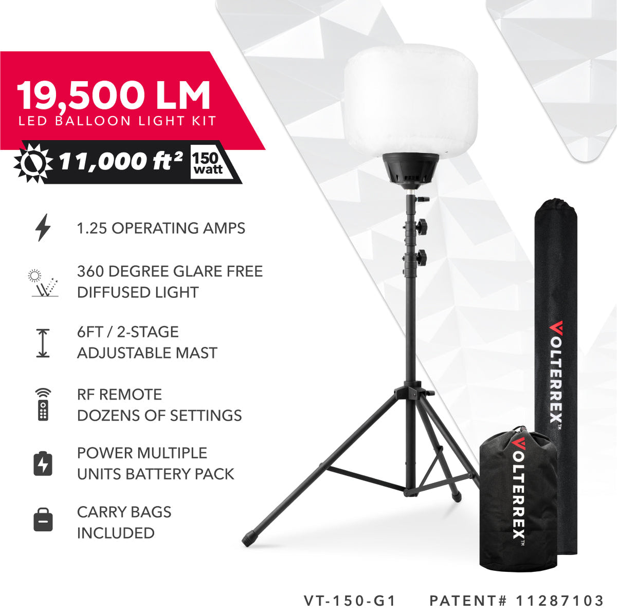 19,500 Lumens LED Balloon Light Kit – Volterrex - LED Balloon Lighting