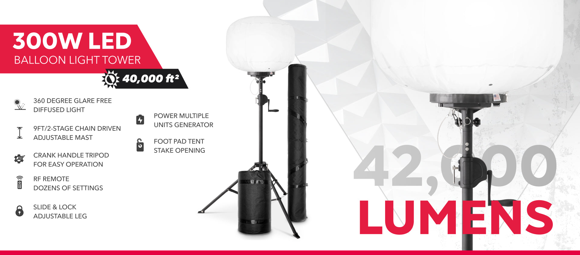42,000 Lumens Balloon Light Tower – Volterrex - LED Balloon Lighting