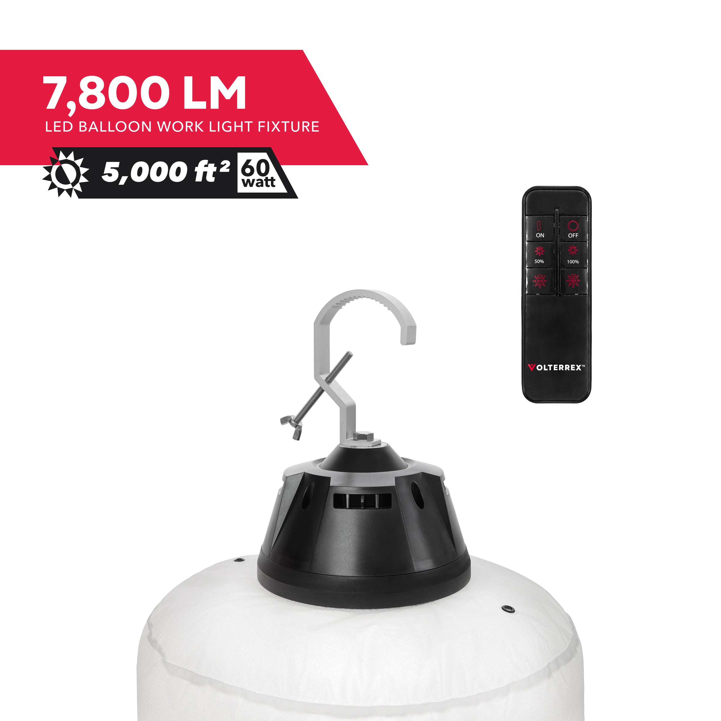 7,800 Lumens LED Balloon Work Light Fixture – Volterrex Lighting Solutions