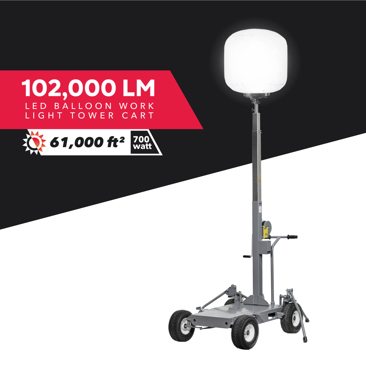 102,000 Lumens LED Balloon Work Light Tower Cart – Volterrex Lighting ...