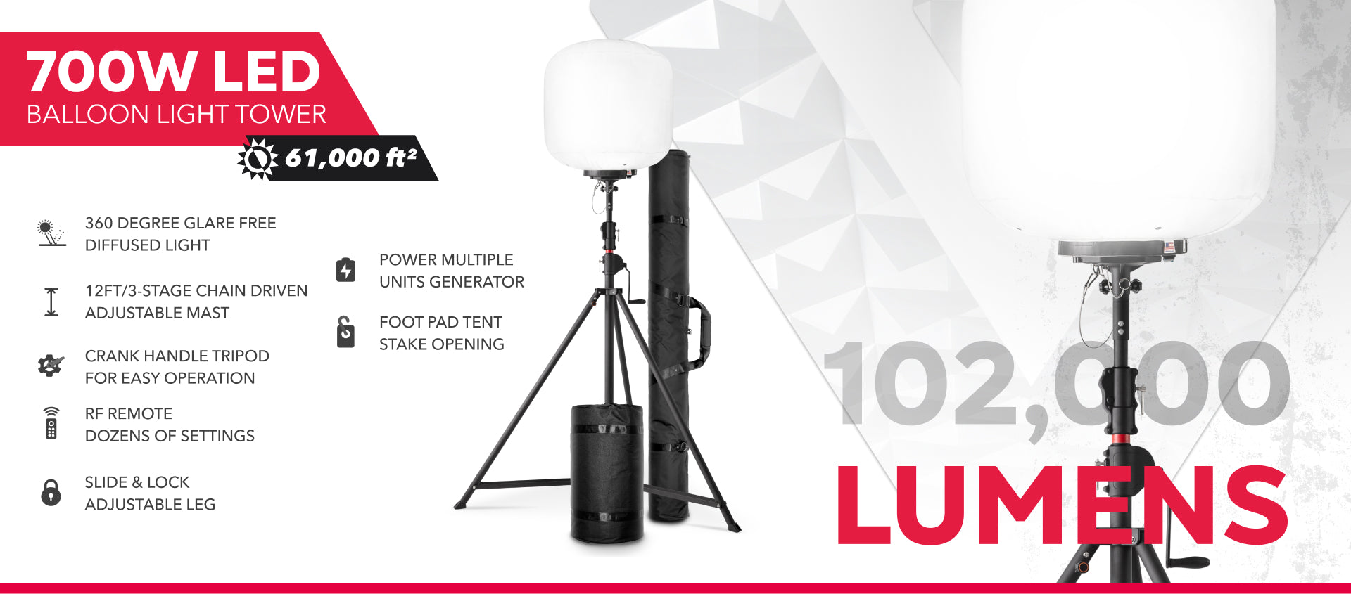 700 Watt Balloon Light Tower – Volterrex - LED Balloon Lighting