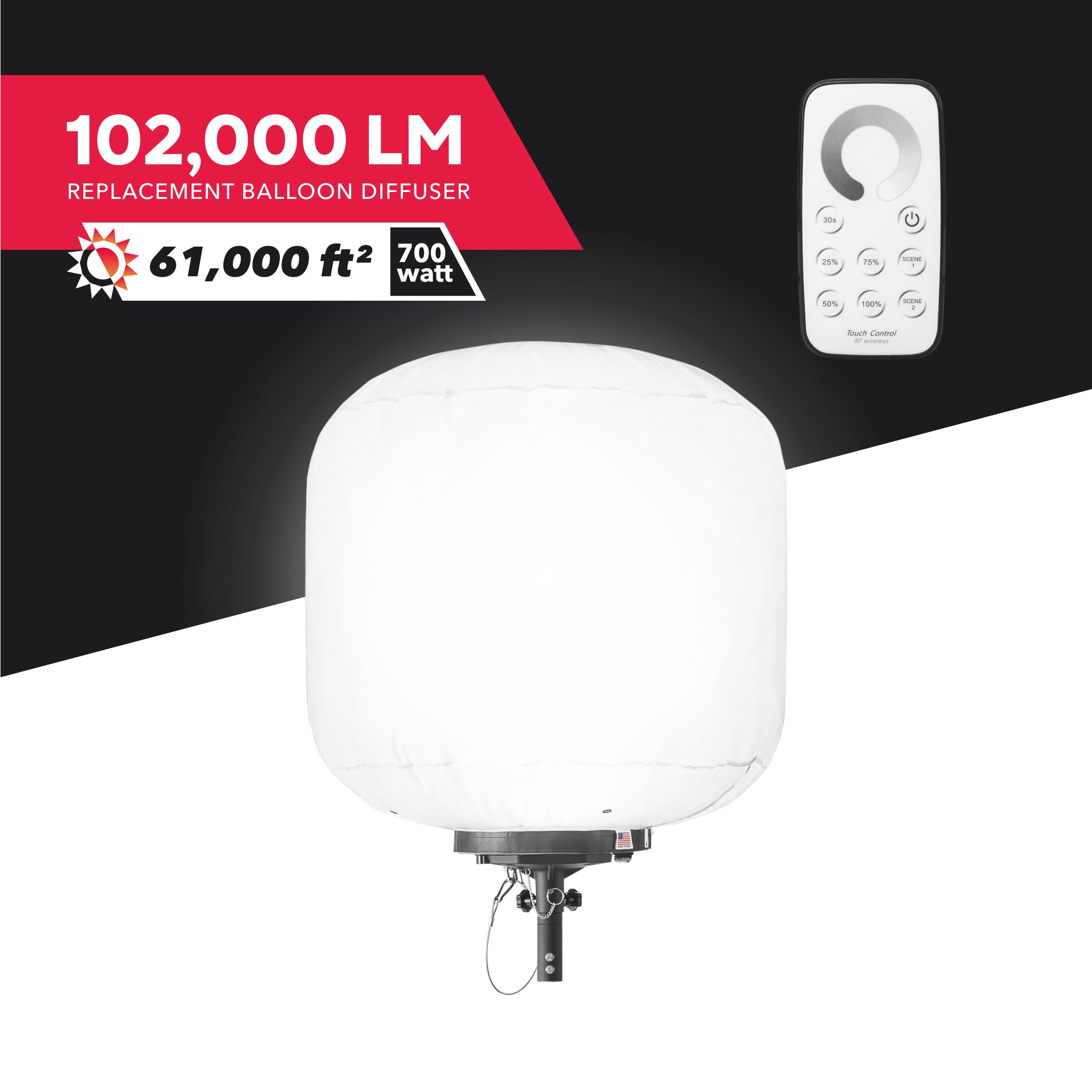 102,000 Lumens LED Balloon Light Tower Fixture – Volterrex Lighting ...