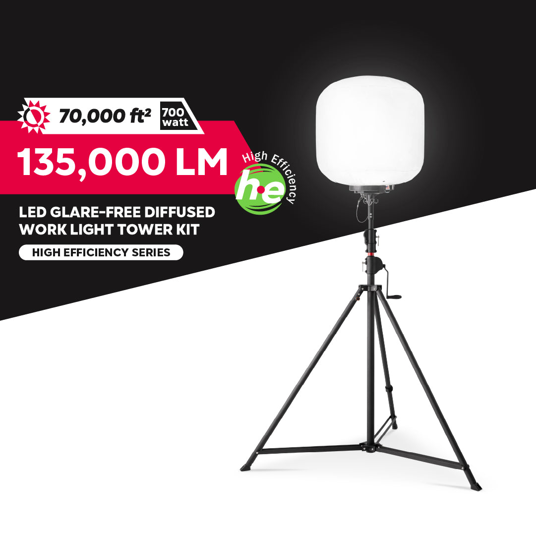 135,000 Lumens High Efficiency LED Glare-Free Diffused Work Light Towe ...